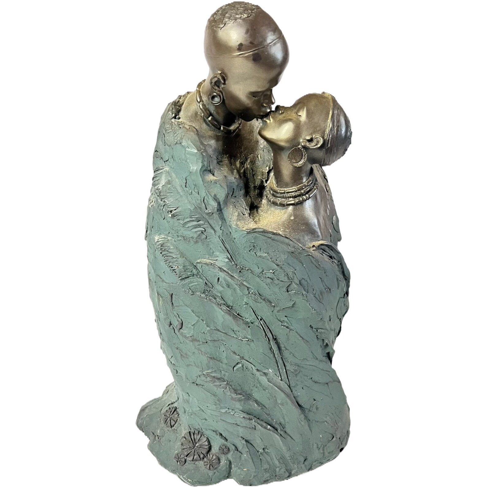 Embracing Couple Sculpture Modern Art Figurine 12.25 Inch Ceramic ...