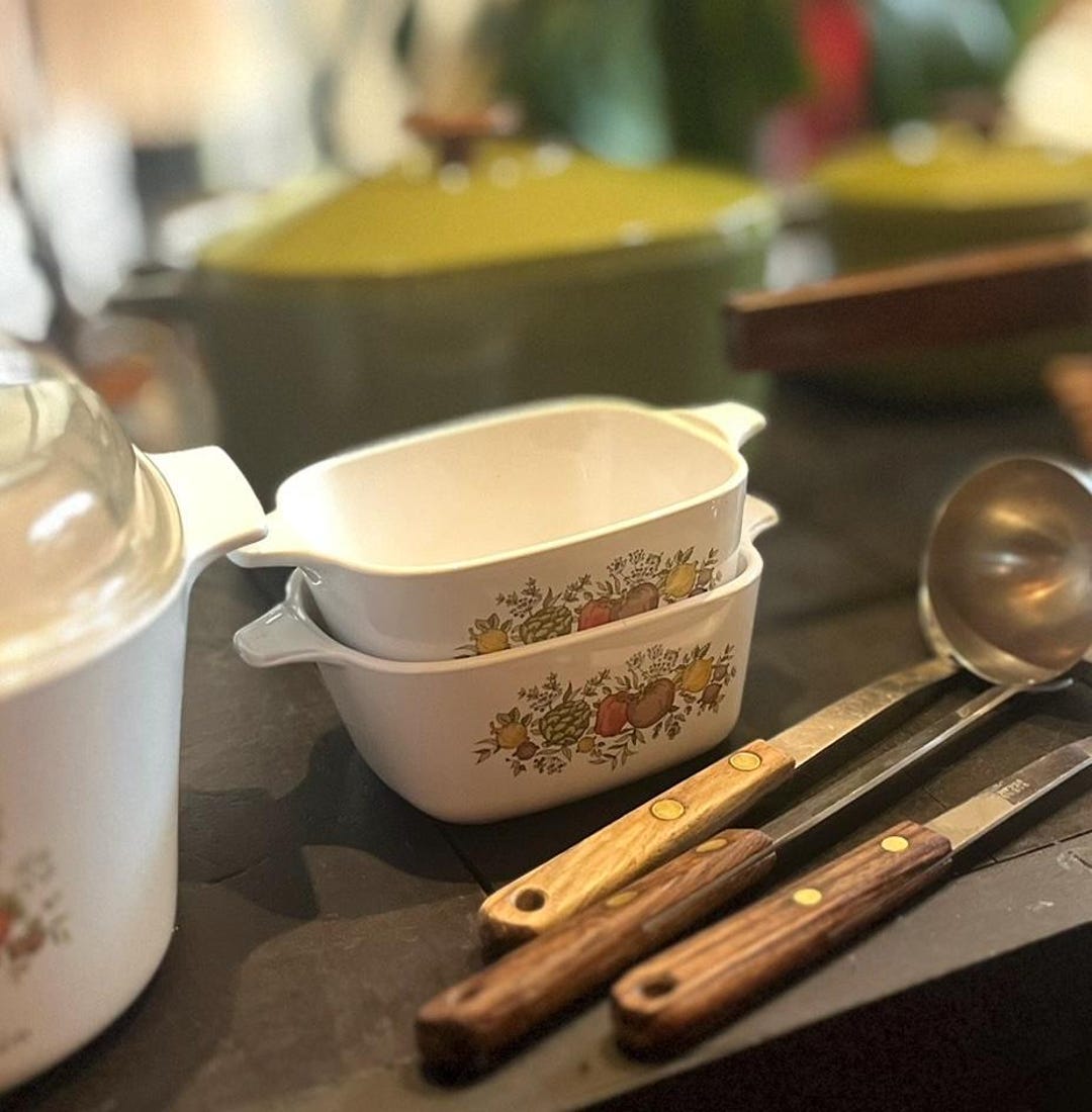 Vintage Corning Ware Spice of Life Casserole Dish Set, 1.5 Qt, French Spice Pattern, 1970s ...