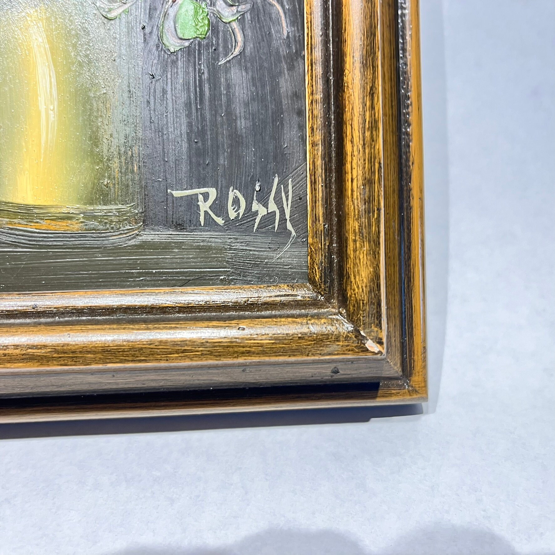 Mid-century Floral Still Life Paintings by Rossy Vintage Rossy Floral ...