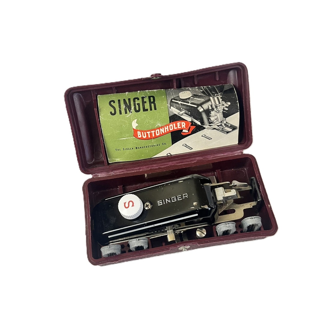 Vintage Singer Buttonholer Attachment No. 160743 in Original Case With ...