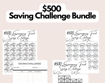 500 Money Saving Challenge Emergency Fund 30 Day Saving - Etsy