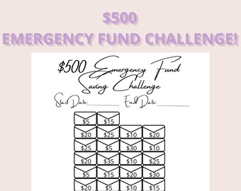 500 Money Saving Challenge Emergency Fund 30 Day Saving - Etsy