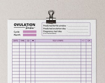 Printable Ovulation Test Tracker - Etsy