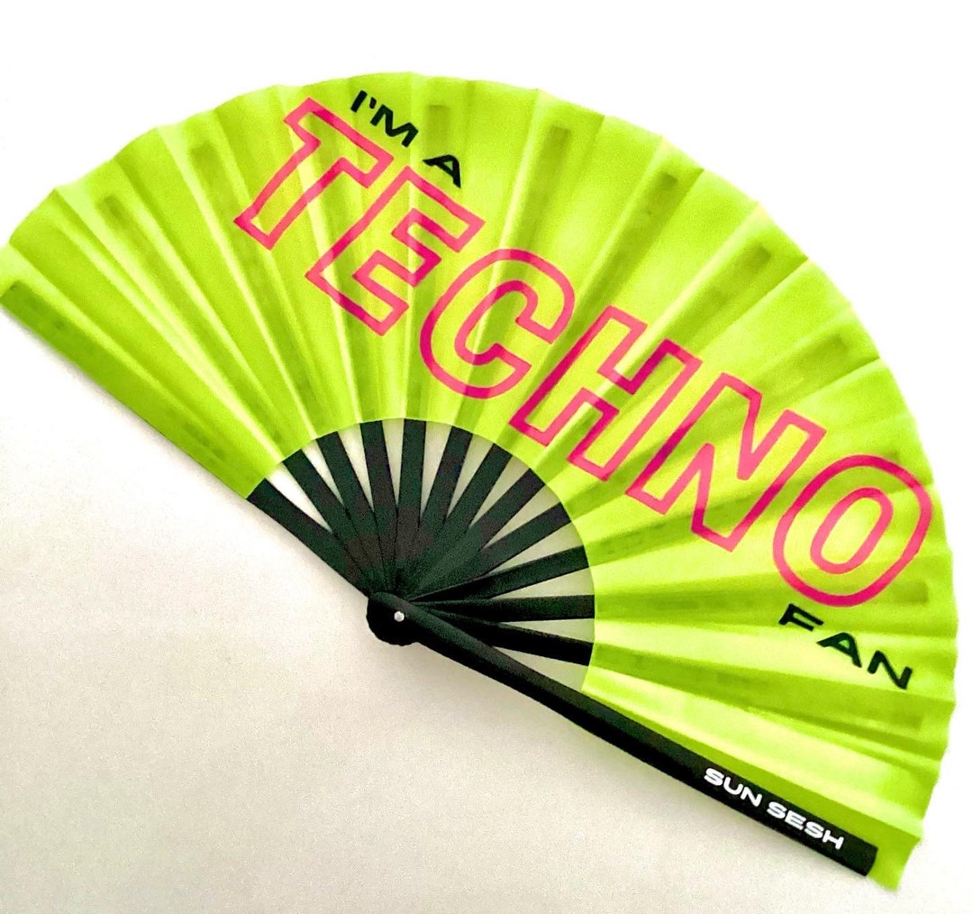 Im a TECHNO FAN High Quality Hand Painted Bamboo Extra Large Clacking ...