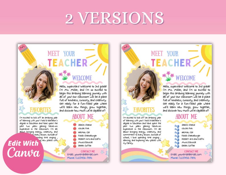 Back to School Meet the Teacher Flyer Open House | Get to Know the ...