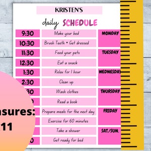3 COLORS BUNDLE Daily Schedule Template Editable PDF , Chore Chart ...
