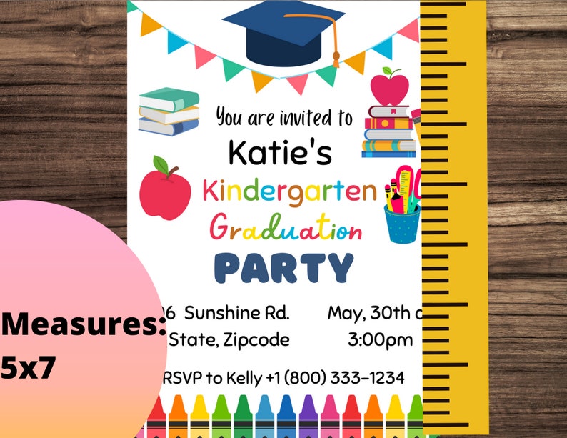 Kindergarten Graduation Invitation Preschool Pre K Graduation - Etsy