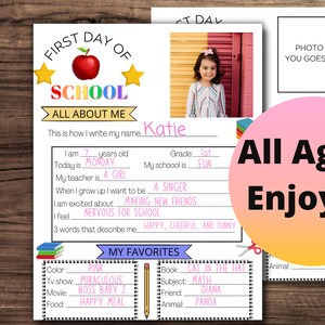 Back to School Kids Printable, 1st Day of School Printable, Back to ...