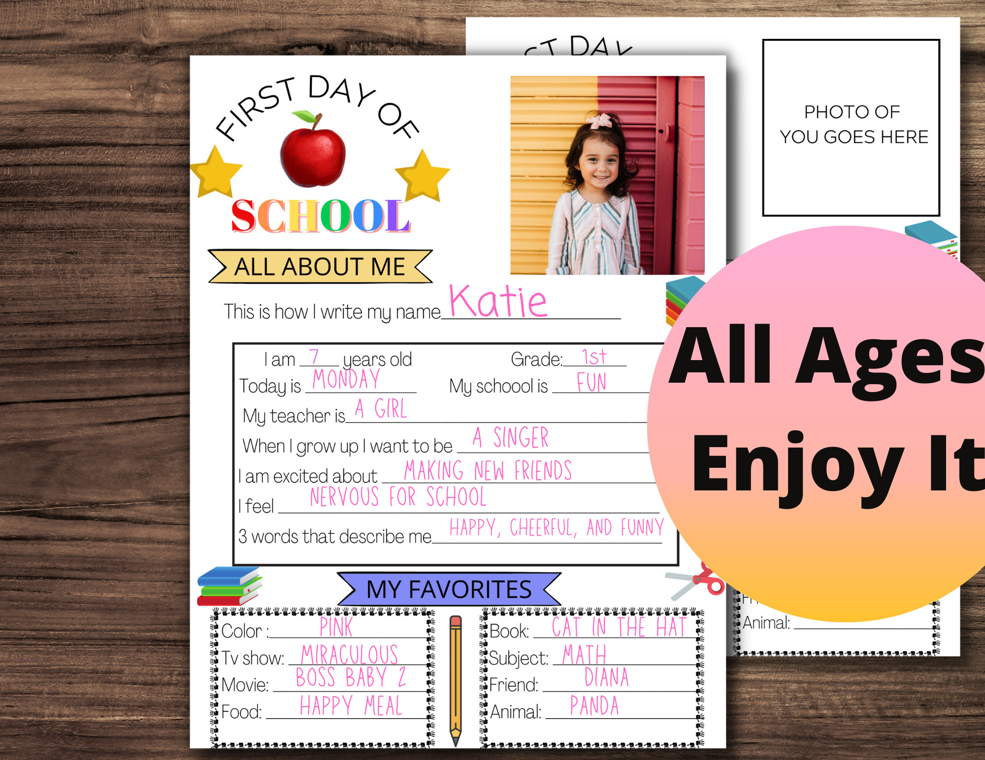 Back to School Kids Printable, 1st Day of School Printable, Back to ...