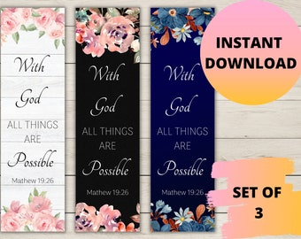 PRINTABLE CHRISTIAN BOOK Marks Set of 6, Instant Download Bookmarks ...