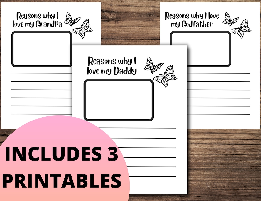 FATHERS DAY/ Birthday CRAFT Reasons Why I Love My Daddy Fill in the ...