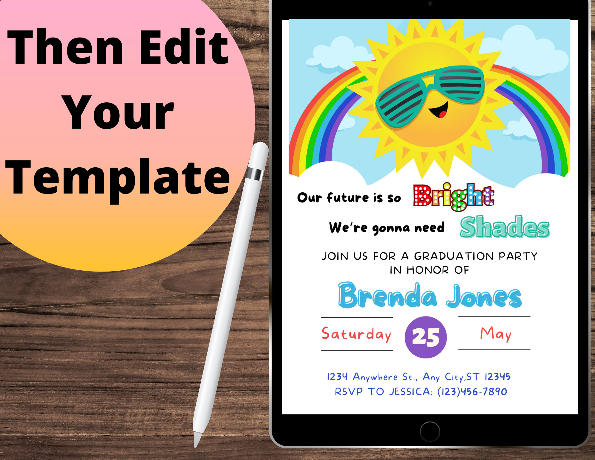 Our Future is so Bright Kindergarten Graduation Invitation, Preschool ...