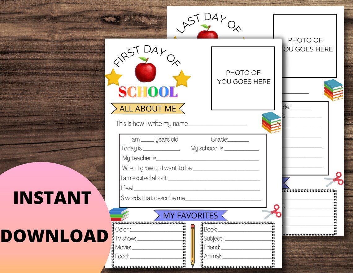 Back to School Kids Printable, 1st Day of School Printable, Back to ...