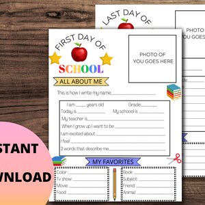 Back to School Kids Printable, 1st Day of School Printable, Back to ...