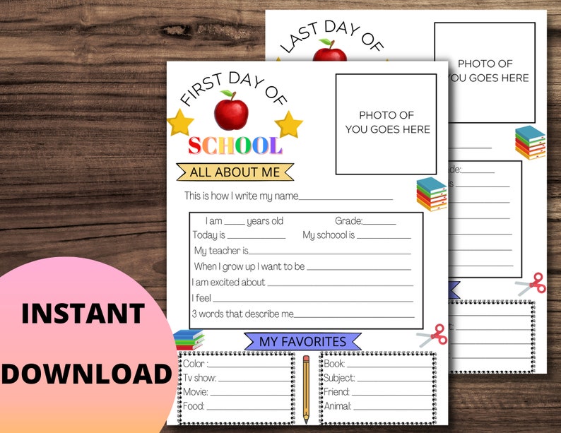 Back to School Kids Printable, 1st Day of School Printable, Back to ...