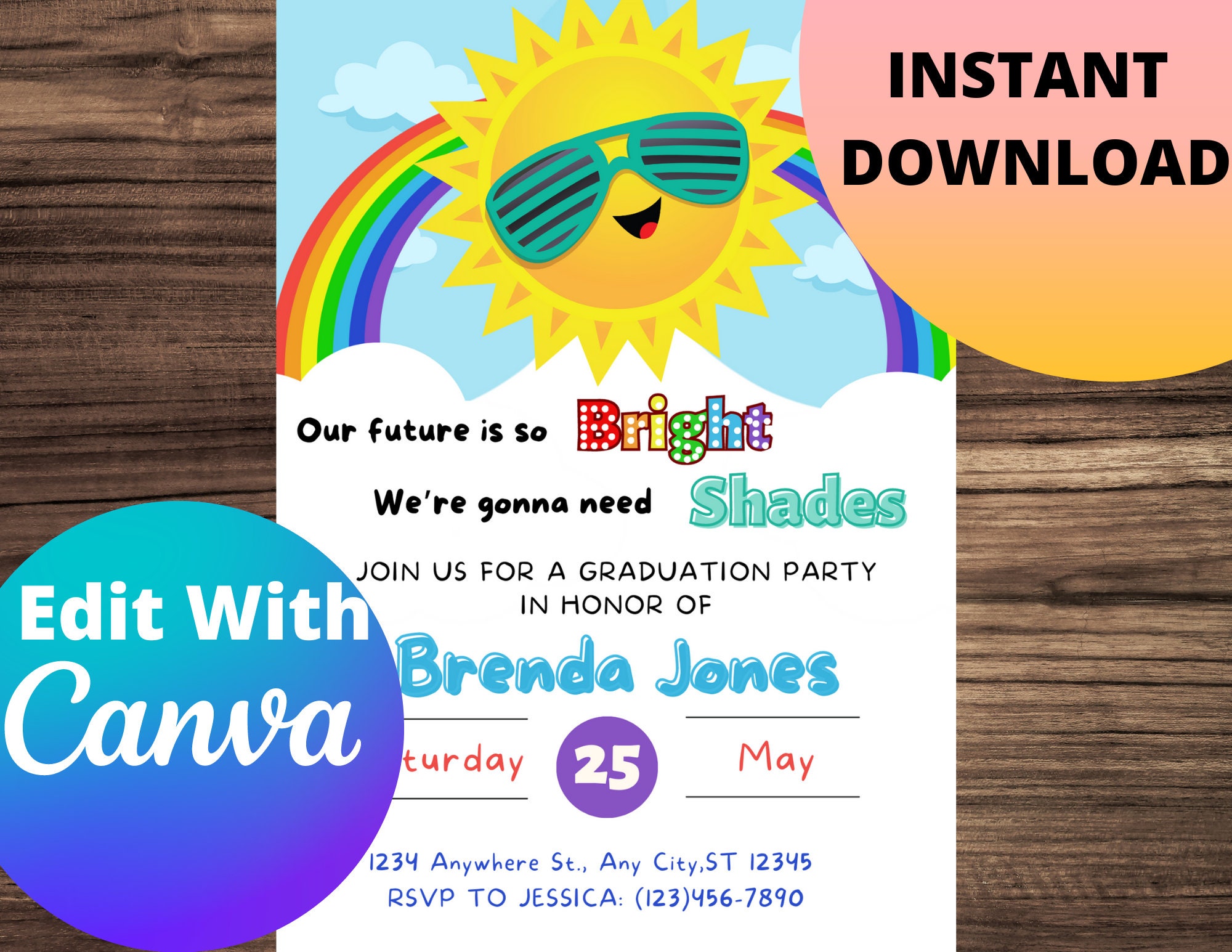 Our Future is so Bright Kindergarten Graduation Invitation, Preschool ...