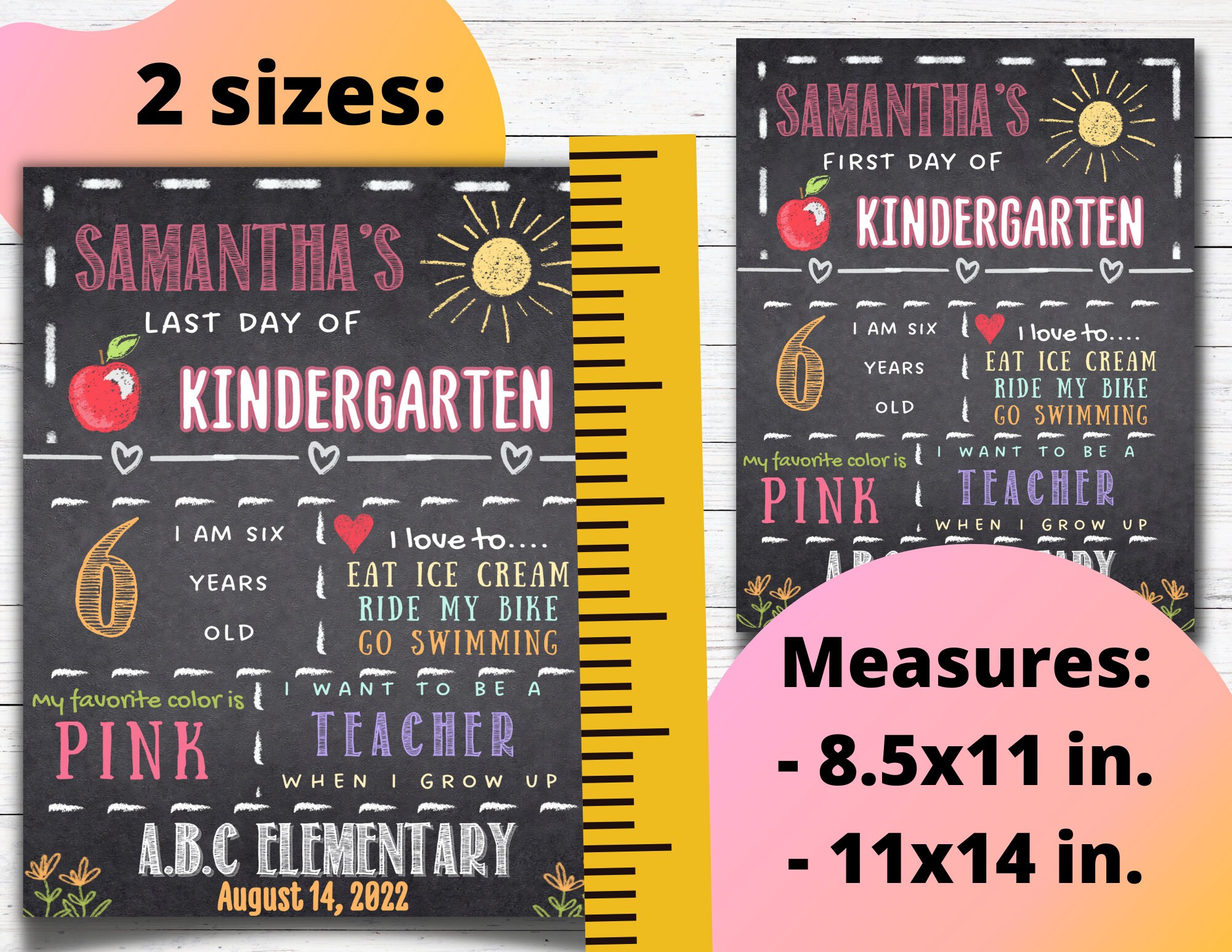 First Day of Kindergarten Sign, Back to School Sign Printable, First ...