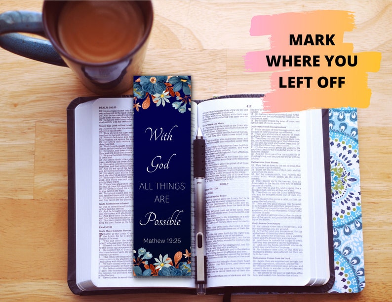 PRINTABLE CHRISTIAN BOOKMARKS, Instant Download Bookmarks, Floral Bible ...