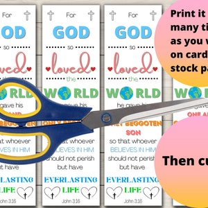 John 3:16 CHRISTIAN PRINTABLE BOOKMARK Bookmarks for Kids - Etsy