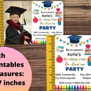 Kindergarten Graduation Invitation Bundle, Preschool Pre K Graduation ...