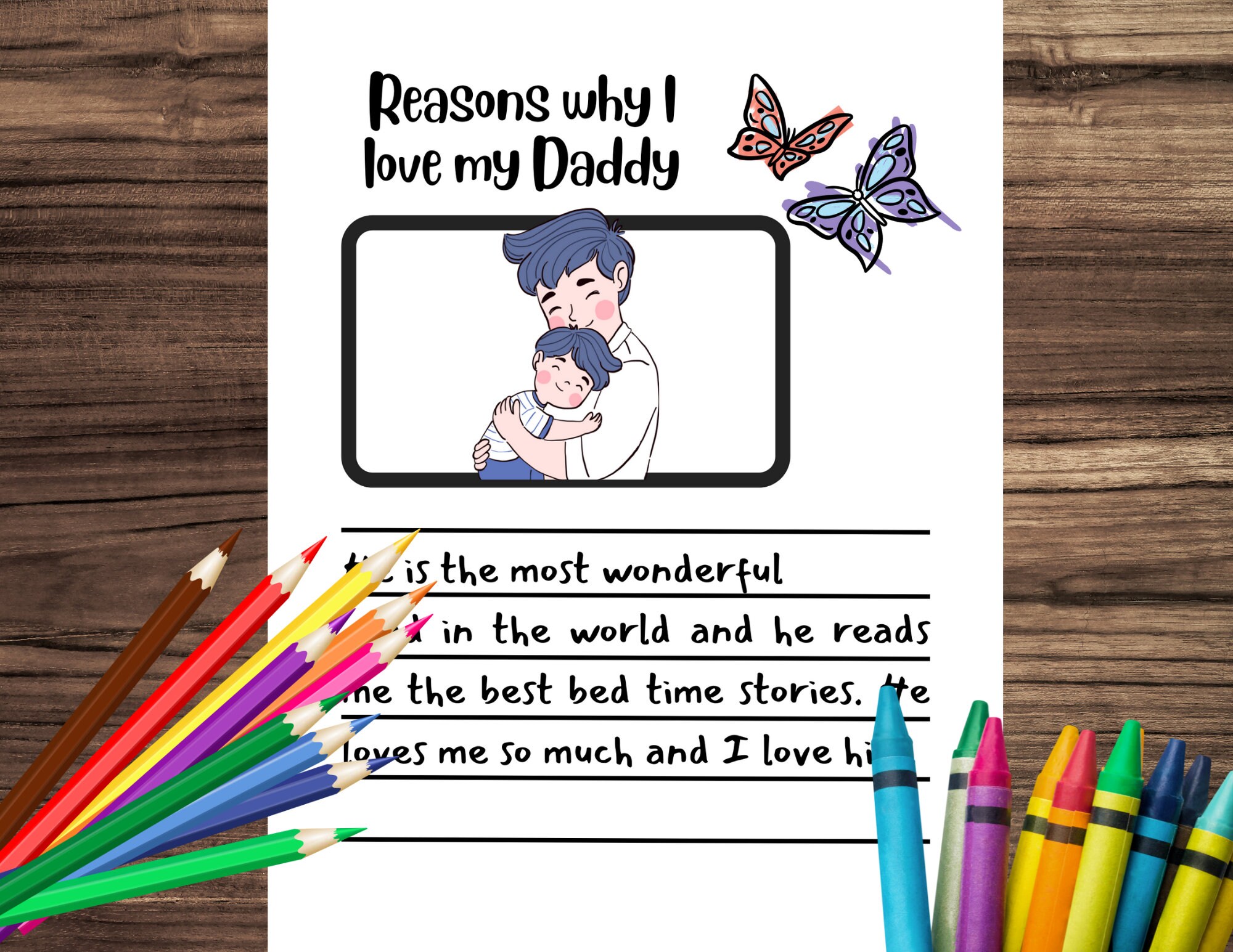FATHERS DAY/ Birthday CRAFT Reasons Why I Love My Daddy Fill in the ...