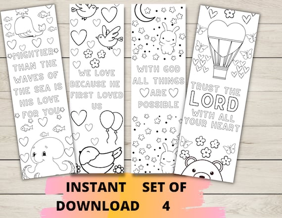 CHRISTIAN PRINTABLE BOOKMARKS Color Your Own Bookmarks Bible - Etsy