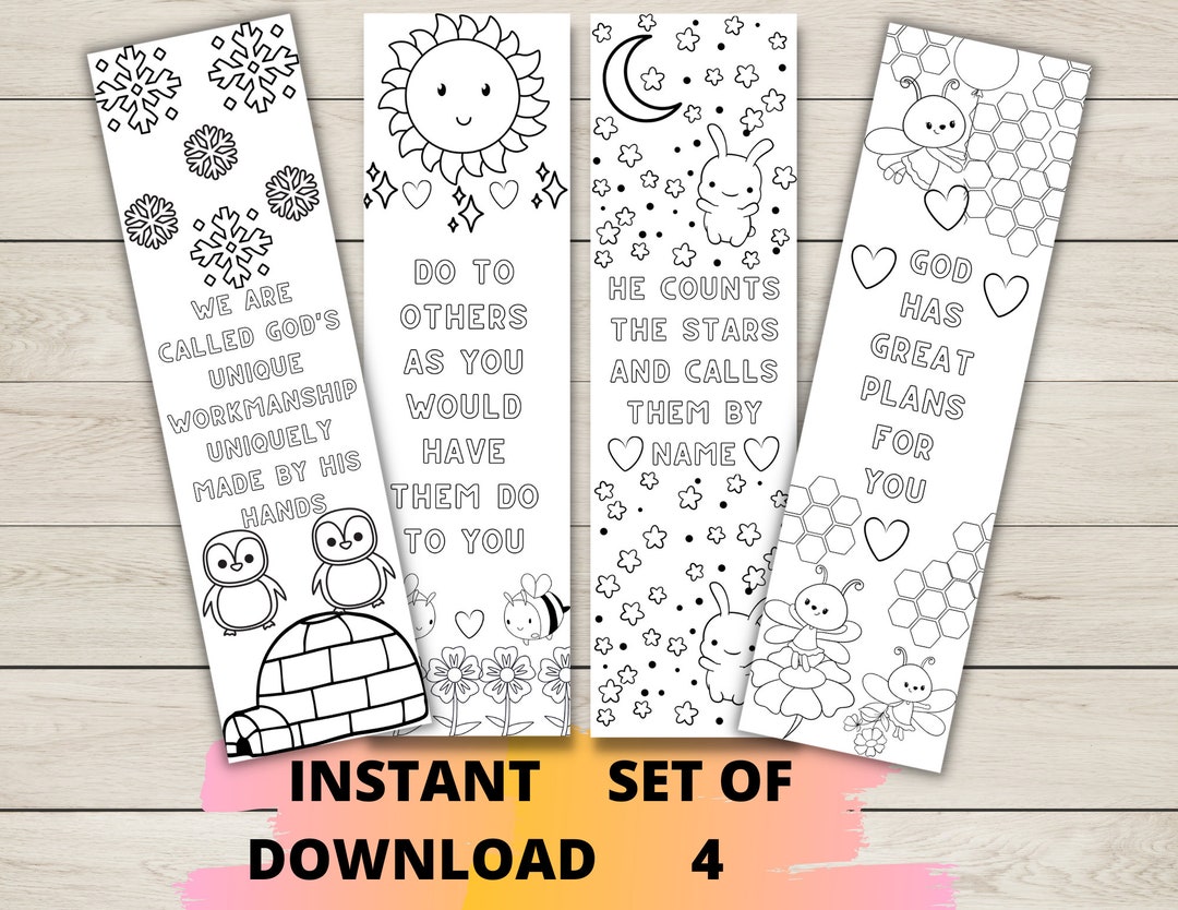 PRINTABLE CHRISTIAN BOOKMARK Color Your Own Bookmarks Love Bible Verses ...
