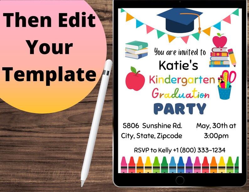 Kindergarten Graduation Invitation Preschool Pre K Graduation - Etsy