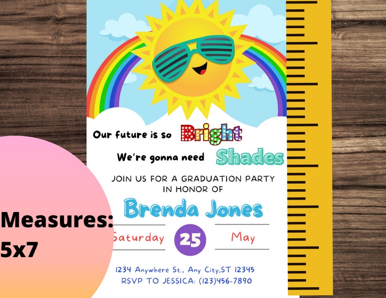 Our Future is so Bright Kindergarten Graduation Invitation, Preschool ...