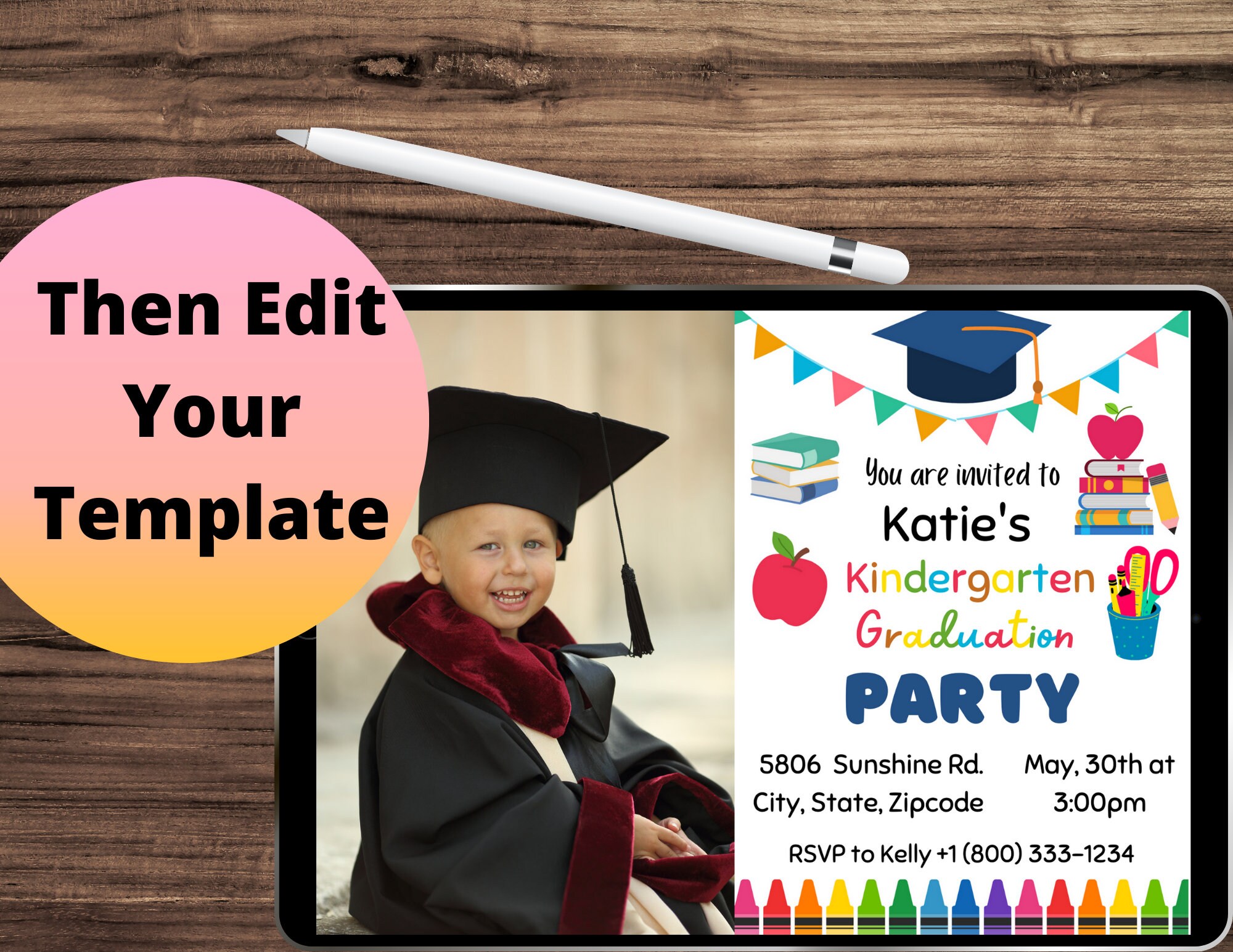 Kindergarten Graduation Invitation Bundle, Preschool Pre K Graduation ...