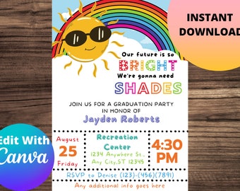 Kindergarten Graduation Invitation, Preschool Pre K Graduation Ceremony ...