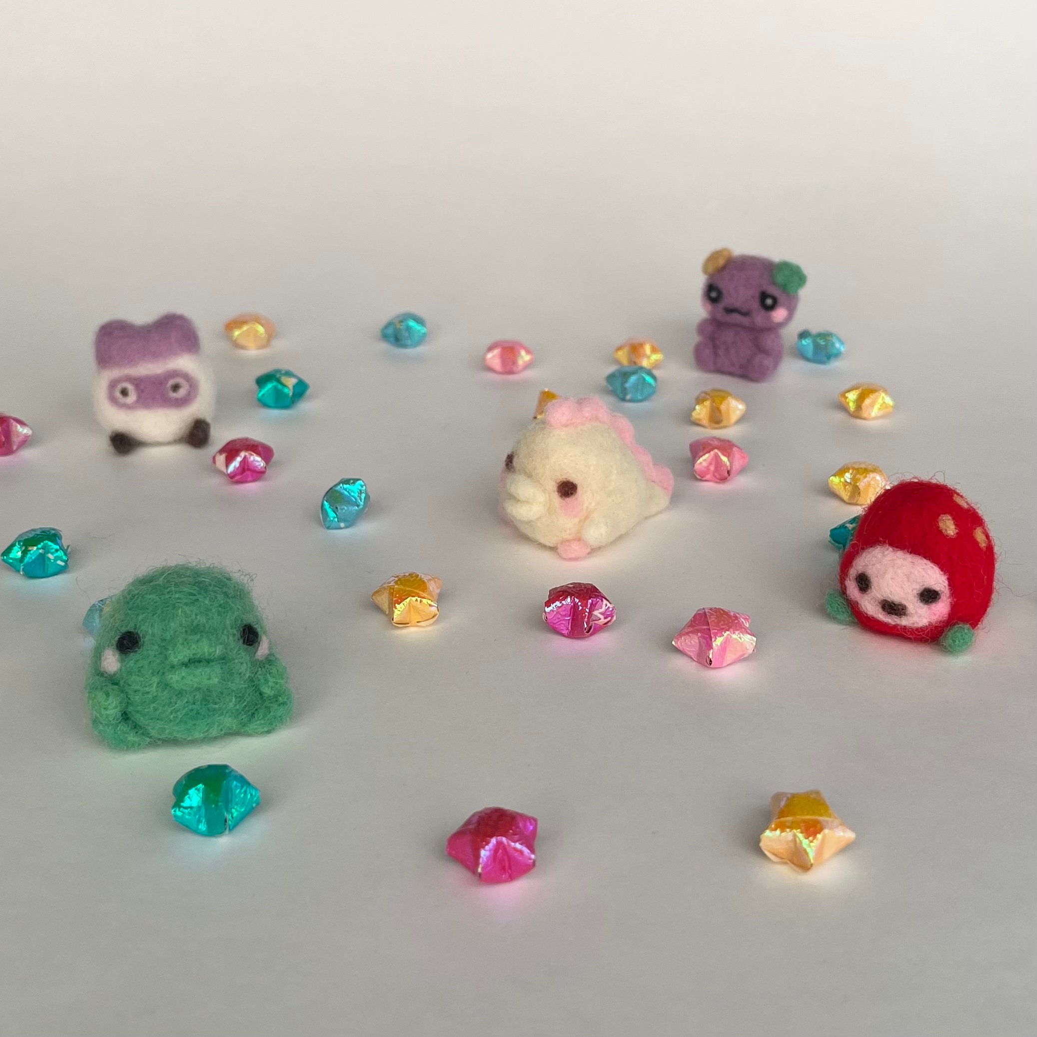 Needle Felted Tamagotchi Desk Buddies kuchipatchi, Ichigotchi ...