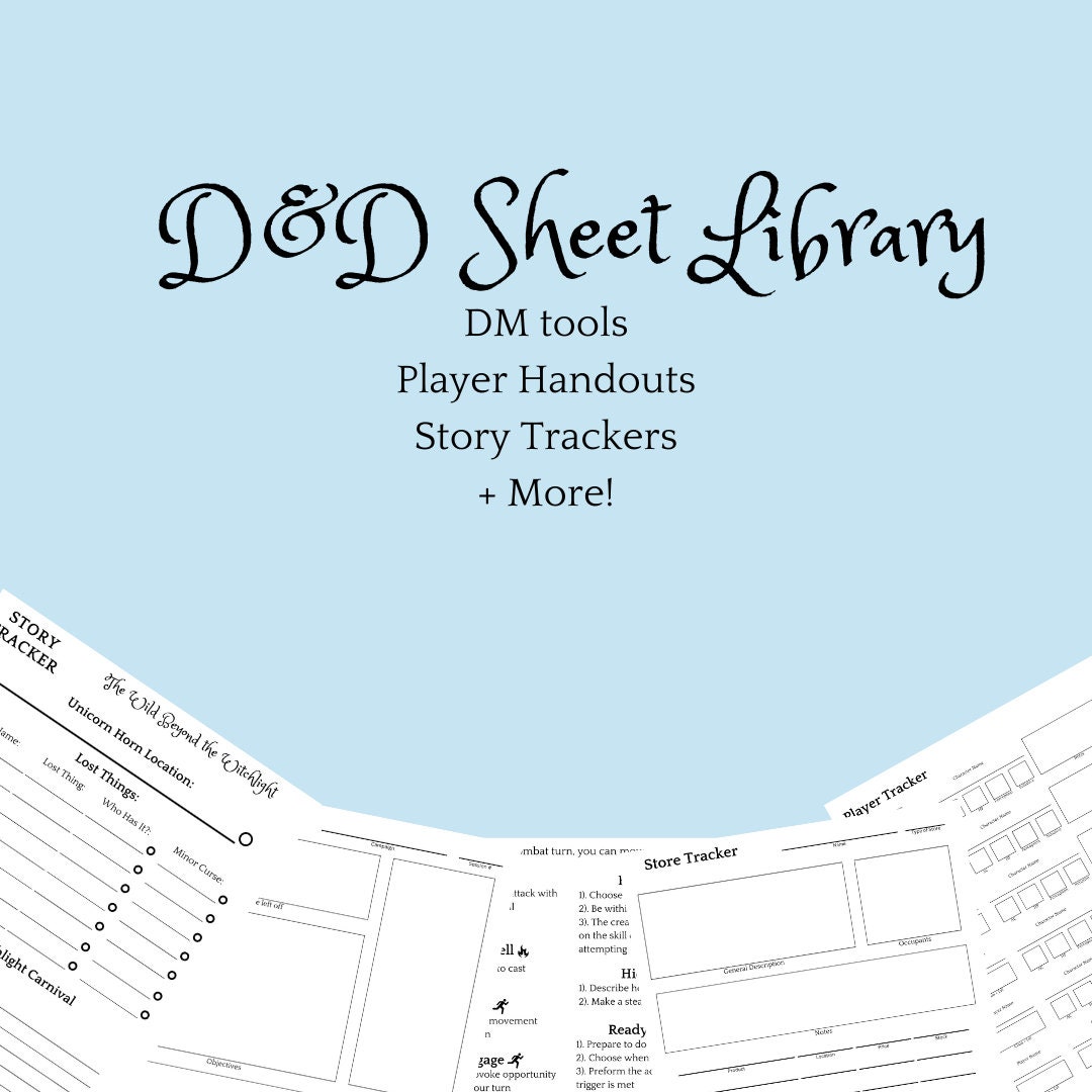 Ultimate D&D Sheet Library: Dungeon Master and Player Tools for ...
