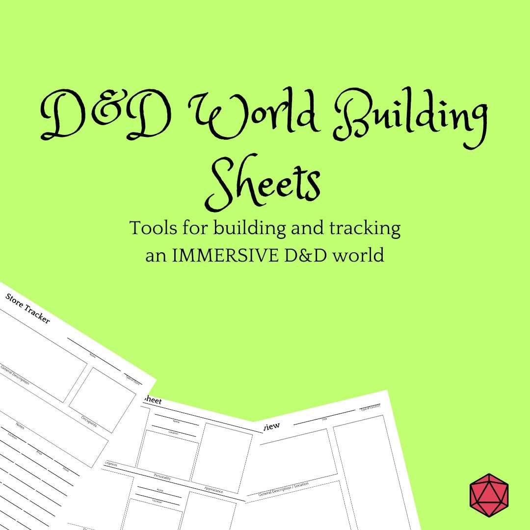 DND Worldbuilding Tools, Dnd Printable, Dnd 5e Sheets, DM Tools, Dm ...