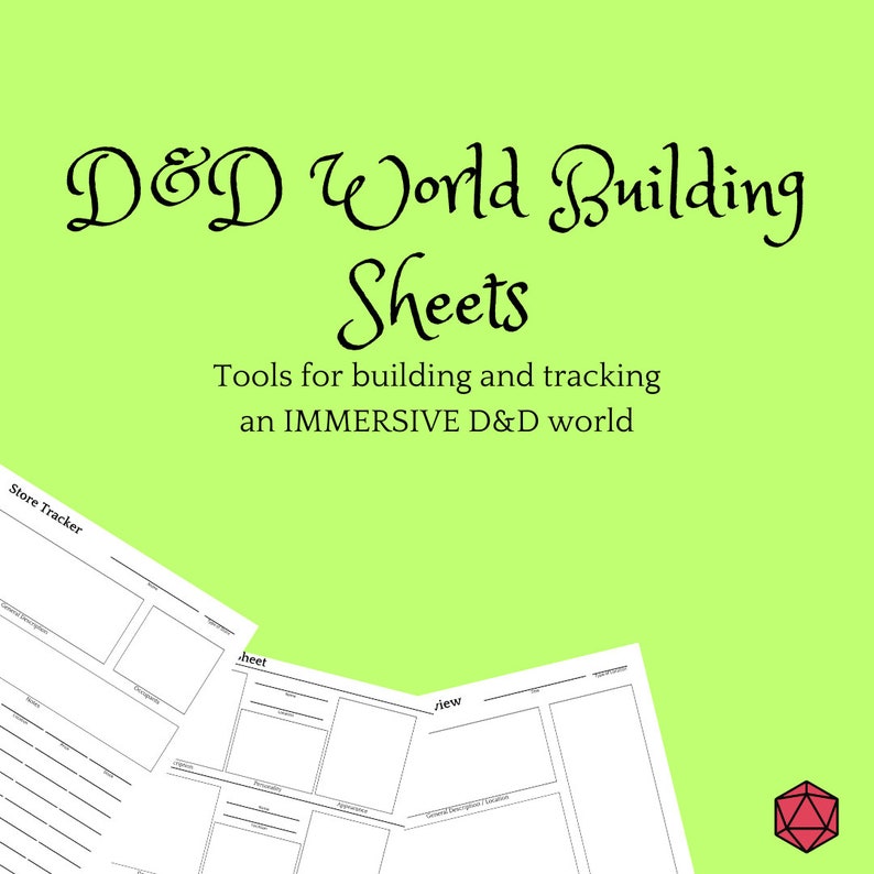 DND Worldbuilding Tools, Dnd Printable, Dnd 5e Sheets, DM Tools, Dm ...