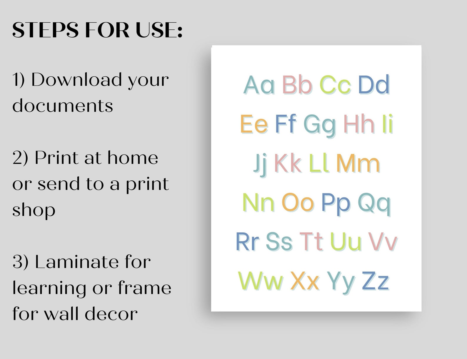 Alphabet Numbers Days of the Week Printable Download Preschool ...
