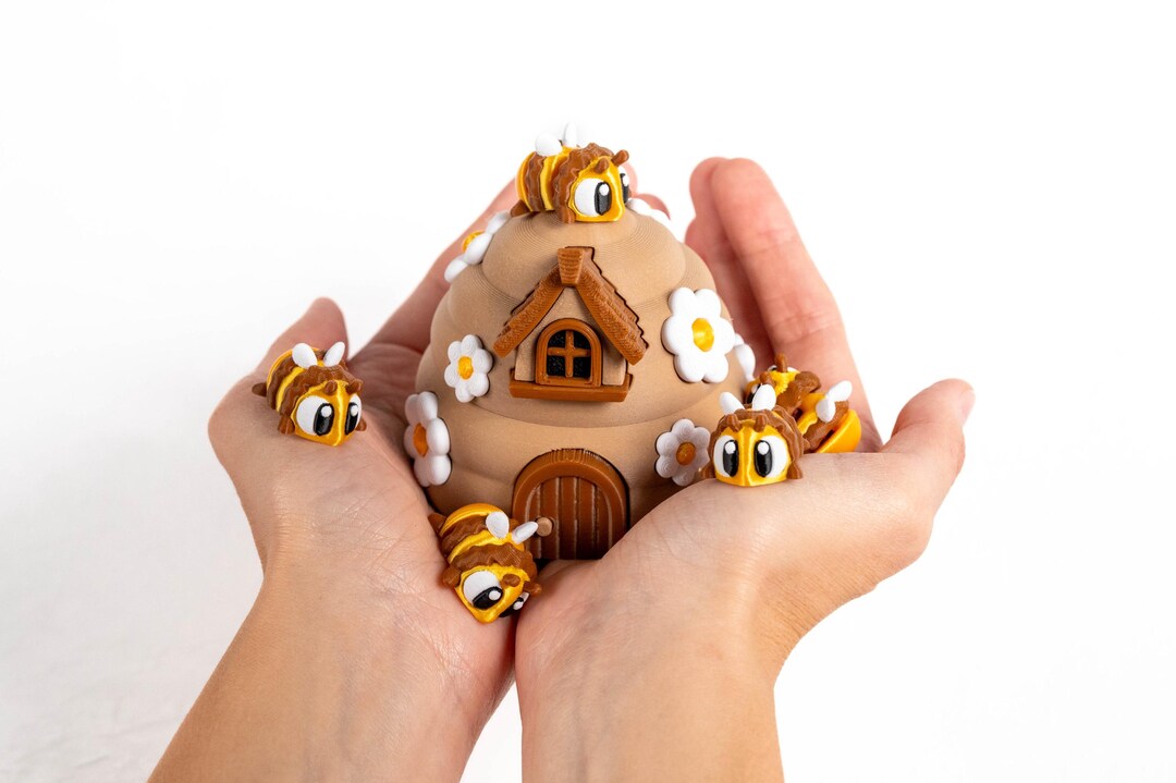 Articulated Beehive & Bees Fidget Toy: Eco-friendly Minis, Made in New ...