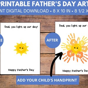 Father's Day Handprint Keepsake ~ Father's Day Handprint Art ~ Gift for ...