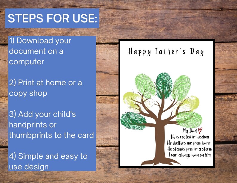 Father's Day Handprint Keepsake ~ Father's Day Handprint Art ~ Gift for ...