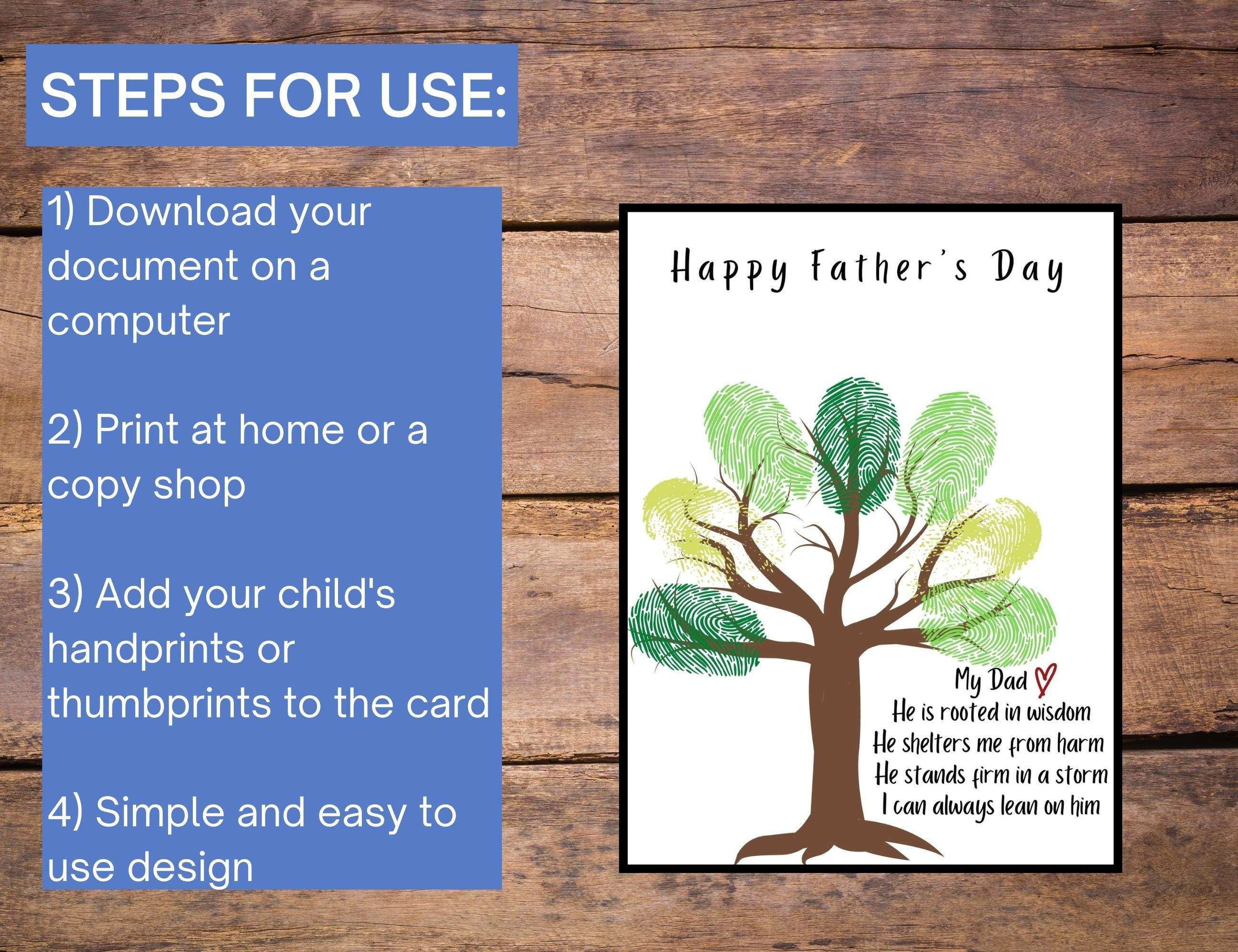 Father's Day Handprint Keepsake ~ Father's Day Handprint Art ~ Gift for ...