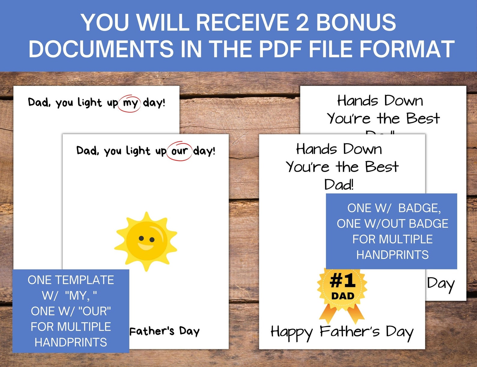 Father's Day Handprint Keepsake ~ Father's Day Handprint Art ~ Gift for ...