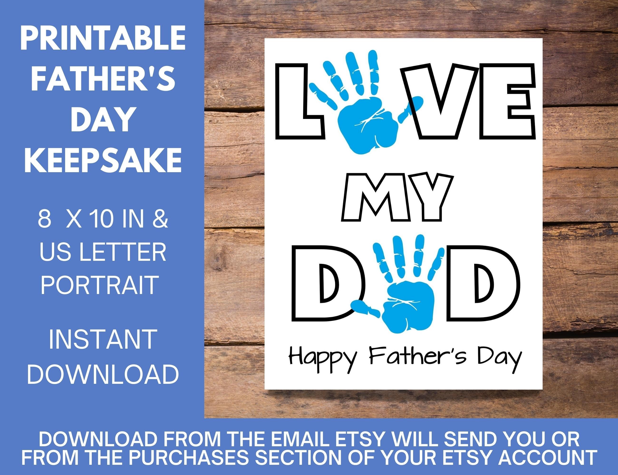 Father's Day Handprint Keepsake ~ Father's Day Handprint Art ~ Gift for ...