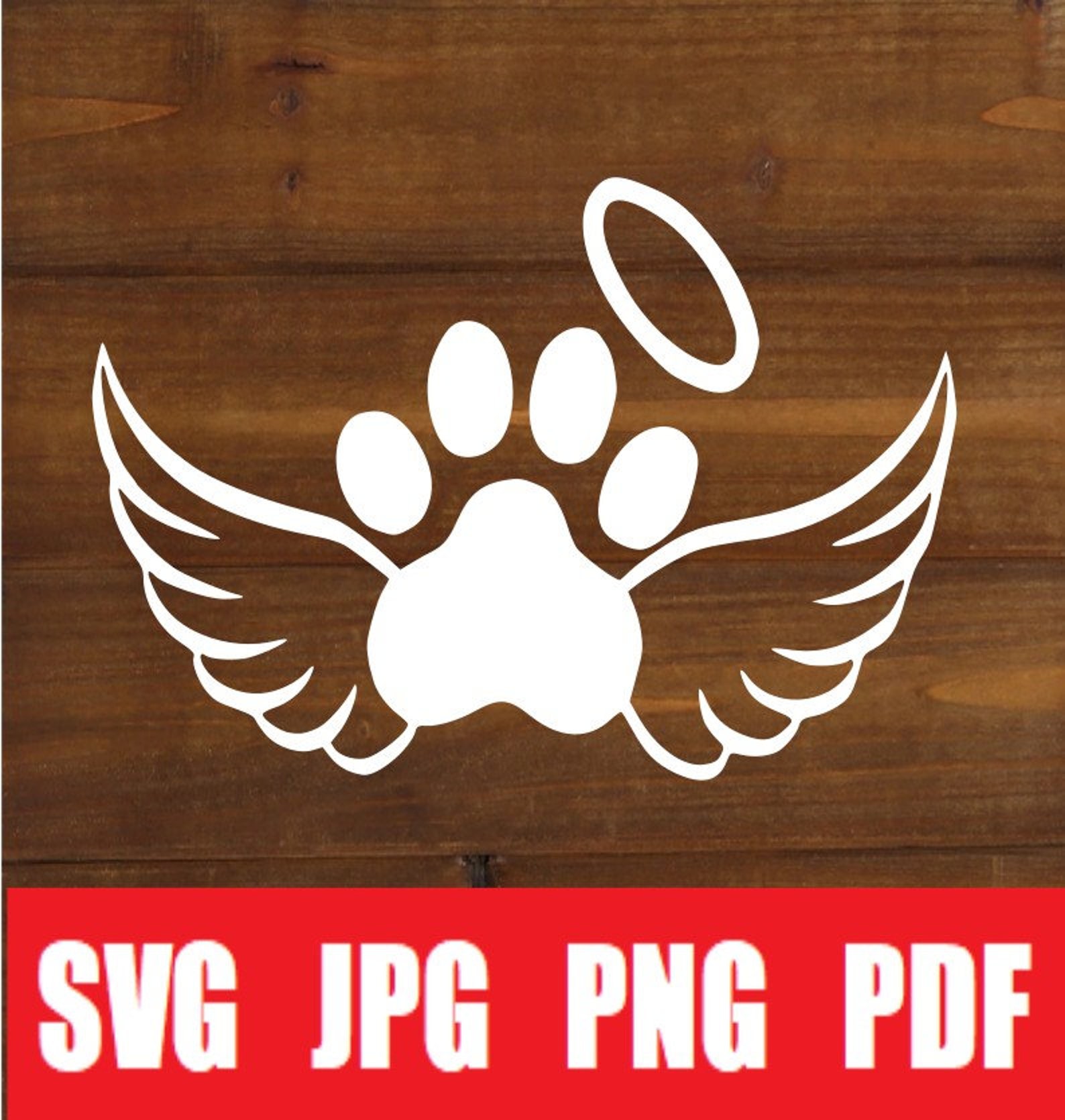 Angel Paw Print SVG Cricut File Silhouette File - Etsy