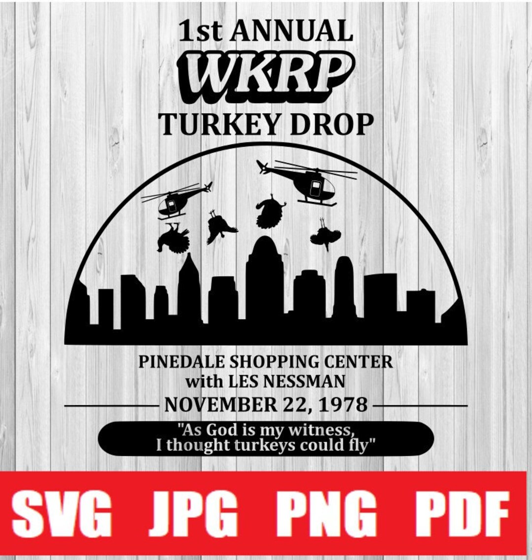 WKRP Turkey Drop SVG File, Cricut File, Silhouette File - Etsy