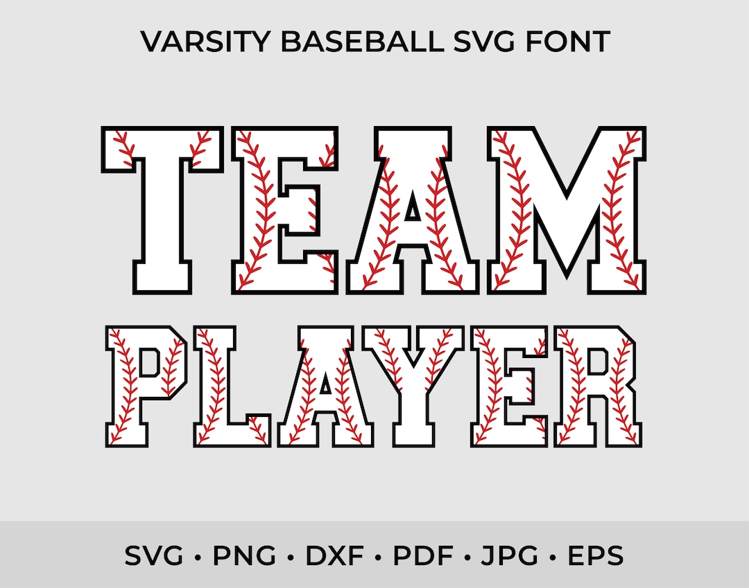 Baseball Font SVG Letters Cricut Cut File for Silhouette SVG DXF Cut ...