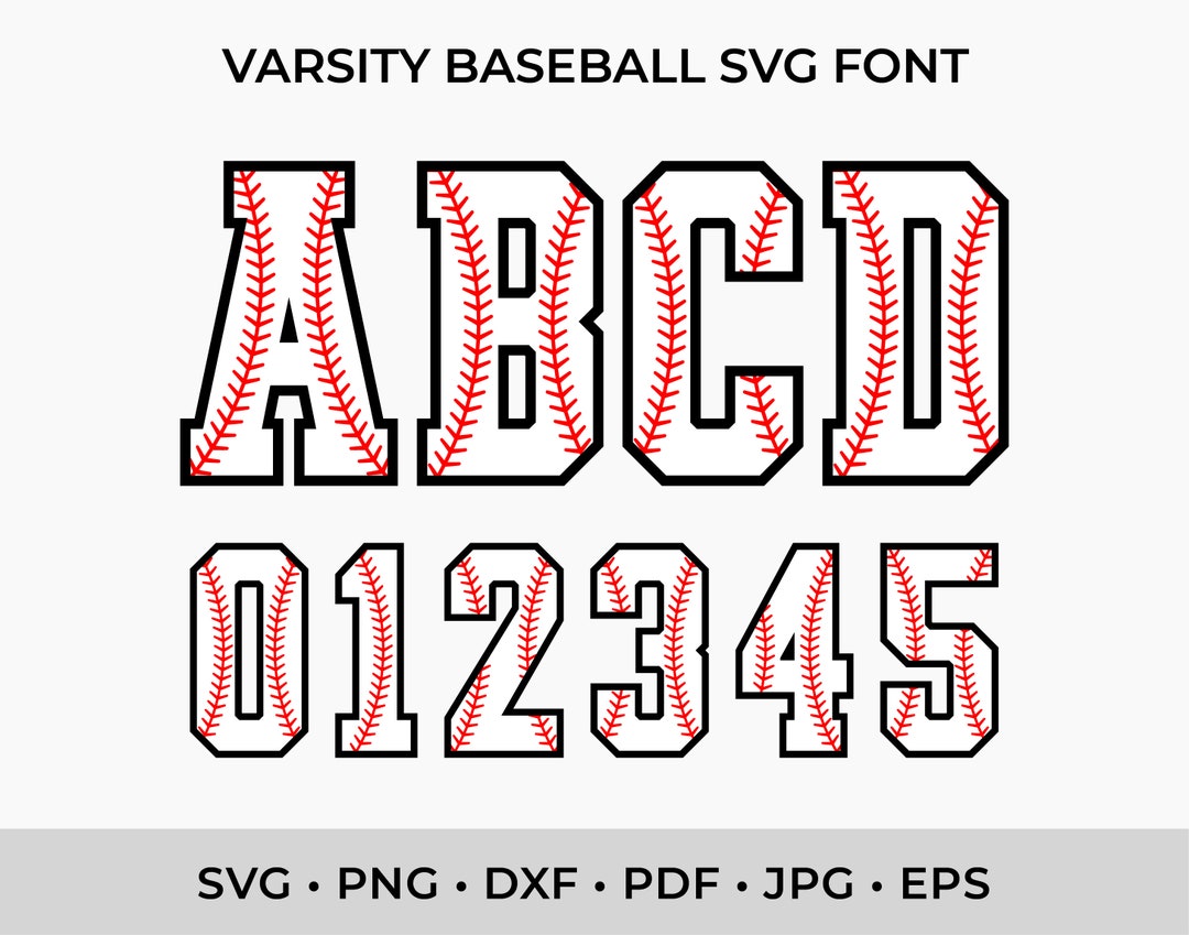 Baseball Font SVG Letters and Numbers for Cricut Cut File for - Etsy ...