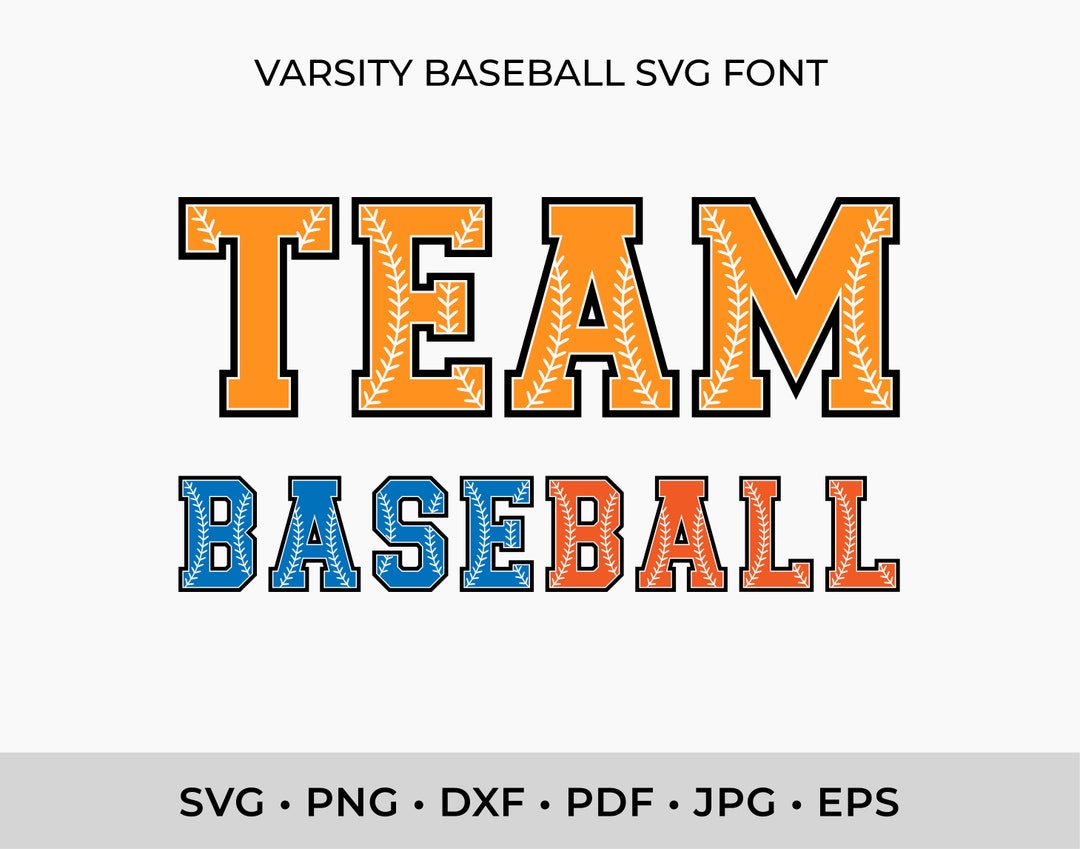 Letras de béisbol SVG Fuente Cricut Archivo de corte para silueta SVG ...
