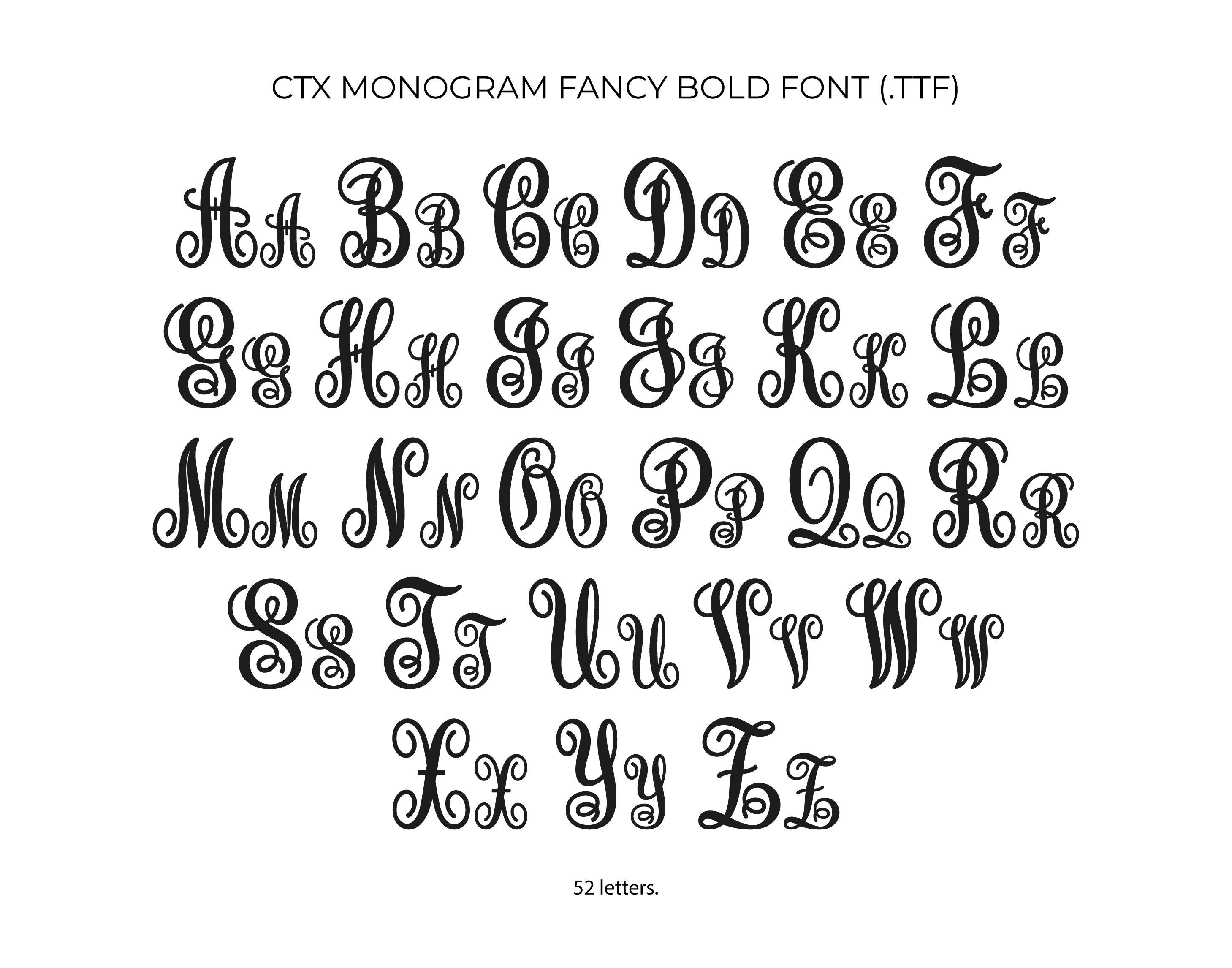 Monogram Font SVG TTF Fancy Monogram Font Silhouette Script Monogram ...