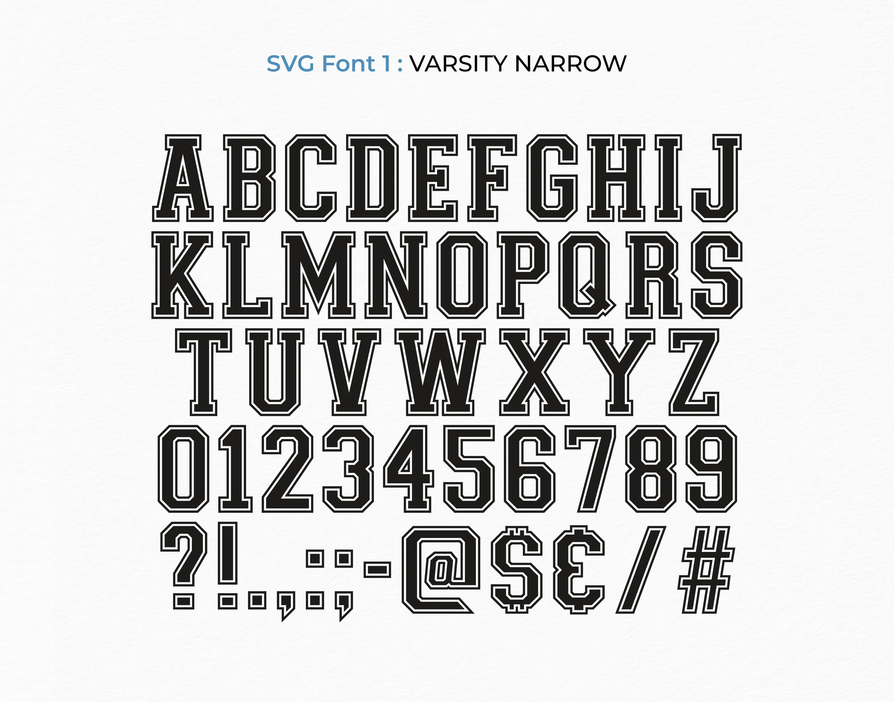 Varsity Fonts SVG Bundle Split Alphabet, College Fonts Svg, Sports Font ...