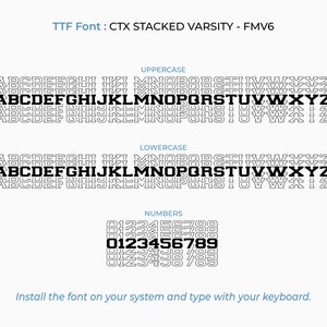 Stacked Font TTF SVG Stacked Varsity Font for Cricut Font Svg Mirror ...